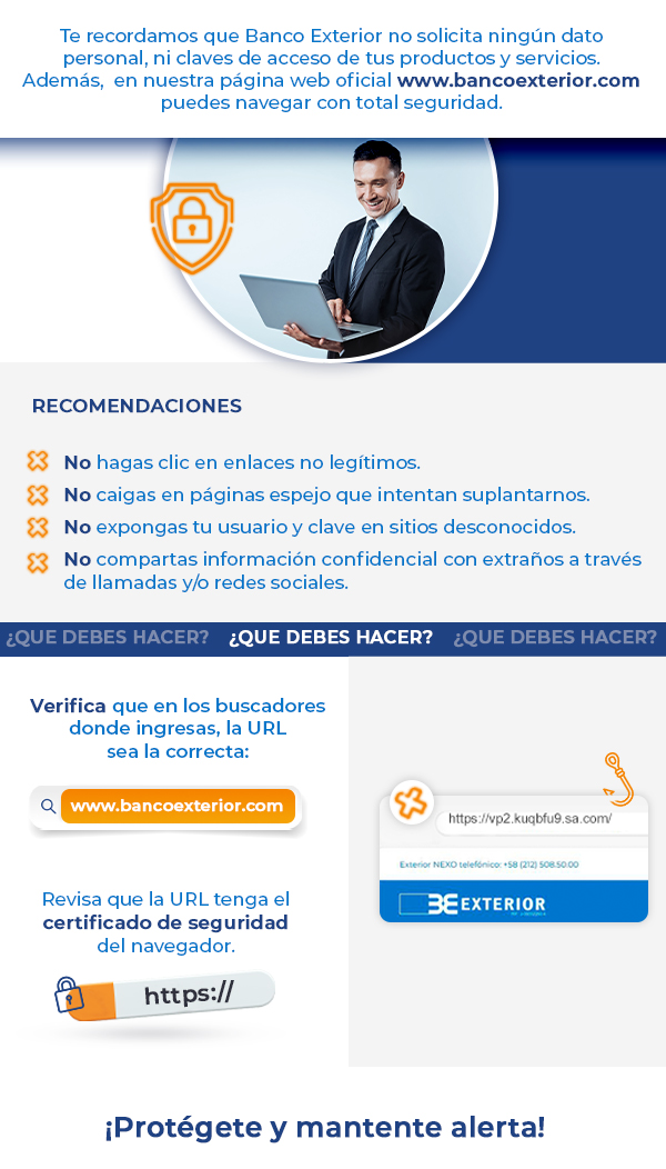 ¡Protégete de las Estafas! - Banco Exterior